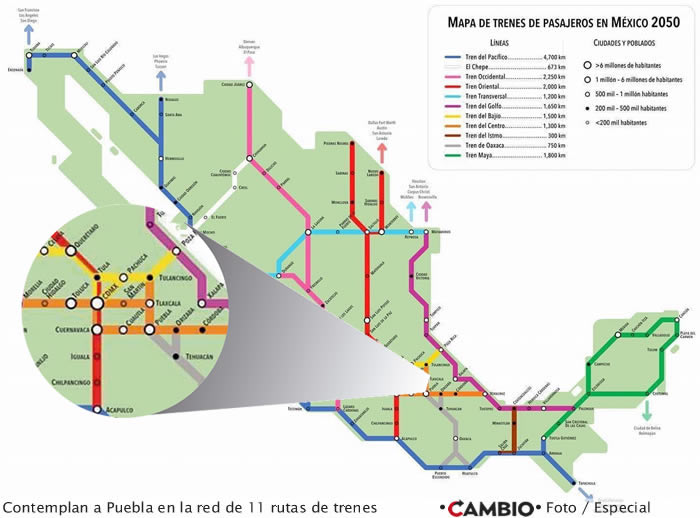 Puebla es contemplada en megaproyecto para implementar trenes para pasajeros