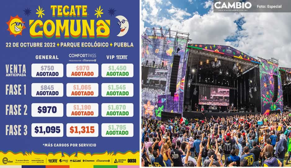 ¡Ni en el palenque de la Feria! Se agotan boletos VIP de Tecate Comuna Puebla