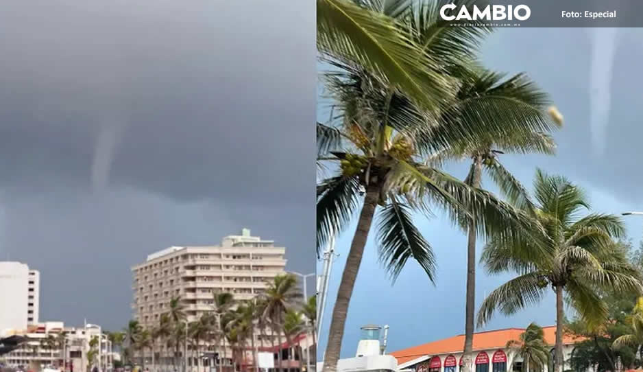 ÍMPACTANTE VIDEO: Tromba marina en Veracruz asusta a turistas en la playa Villa del Mar