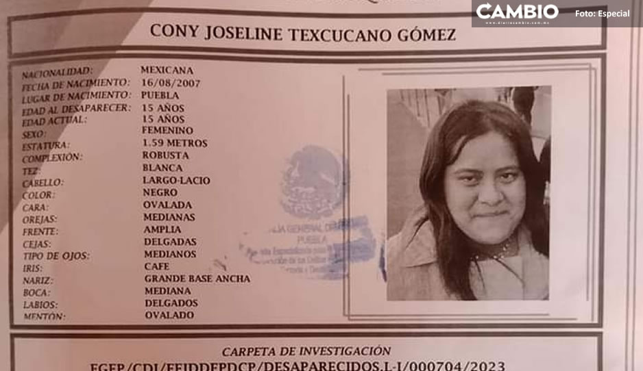 Cony de 15 años salió de su casa en Huejotzingo y no volvió ¡ayuda a ...