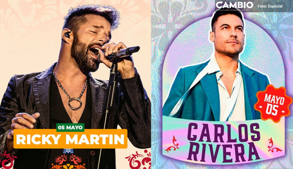 Ricky Martín y Carlos Rivera celebrarán el 5 de mayo en la Feria de Puebla