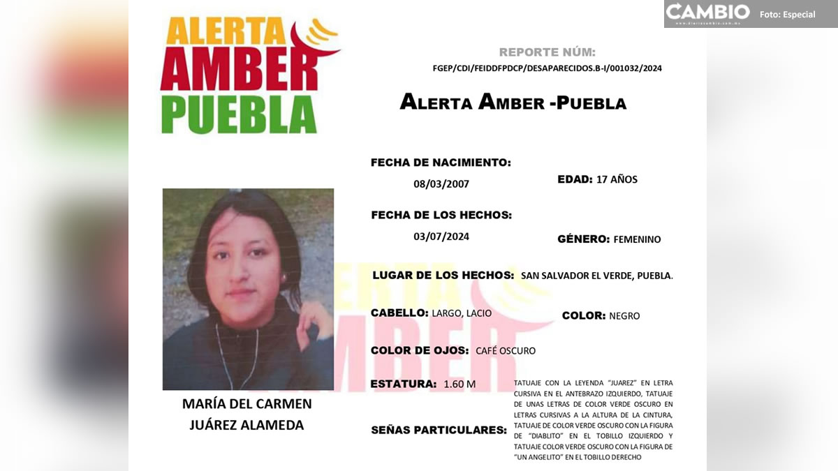 ¡Ayuda a localizarla! Activan alerta Amber para localizar a María del ...